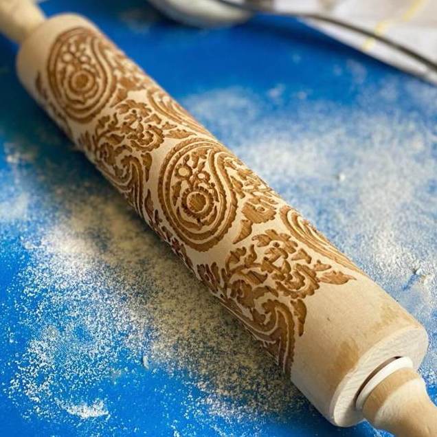Embossed Rolling Pin | Handmade | Solid Wood | Add Magic to Baking ...